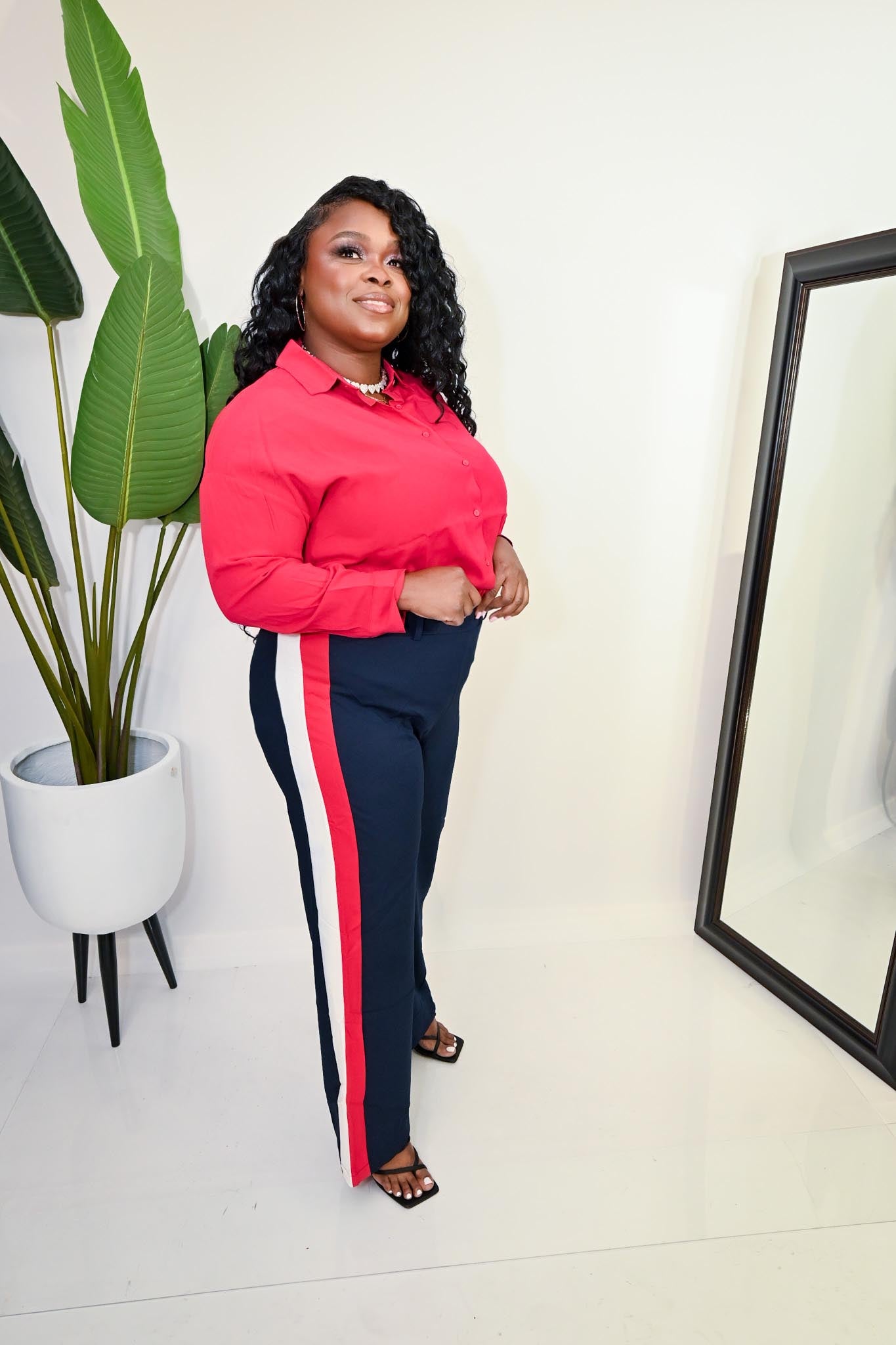 ONEEKA OVERSIZED BUTTON FRONT SHIRT||RED – BeatByNordz